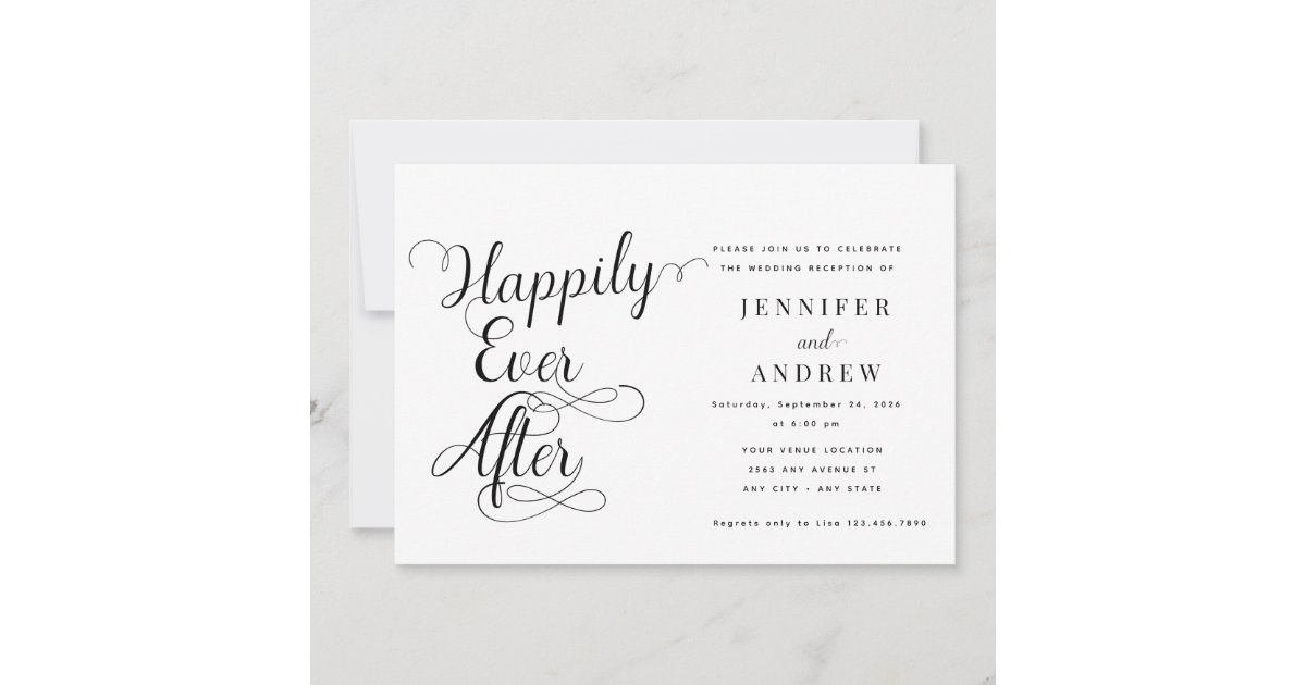 Happily Ever After | Reception Wedding Invitation | Zazzle