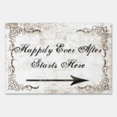 Happily Ever After Starts Here, Vintage Wedding Sign | Zazzle