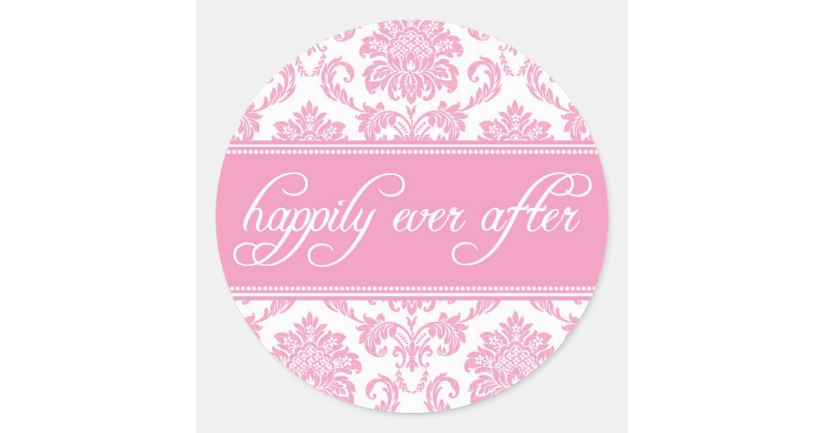 Happily Ever After Sticker in Pink | Zazzle