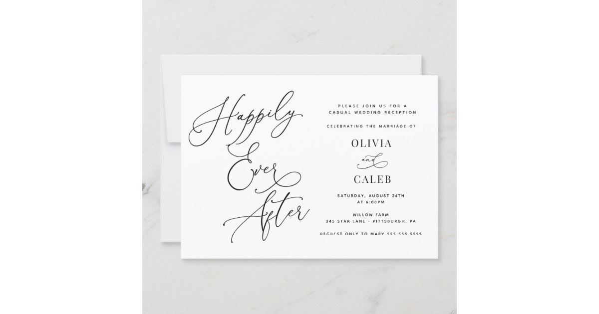 Happily Ever After Wedding Reception Invitation | Zazzle