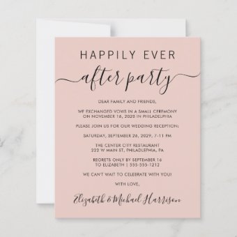 Happily Ever After Wedding Reception Invitation | Zazzle