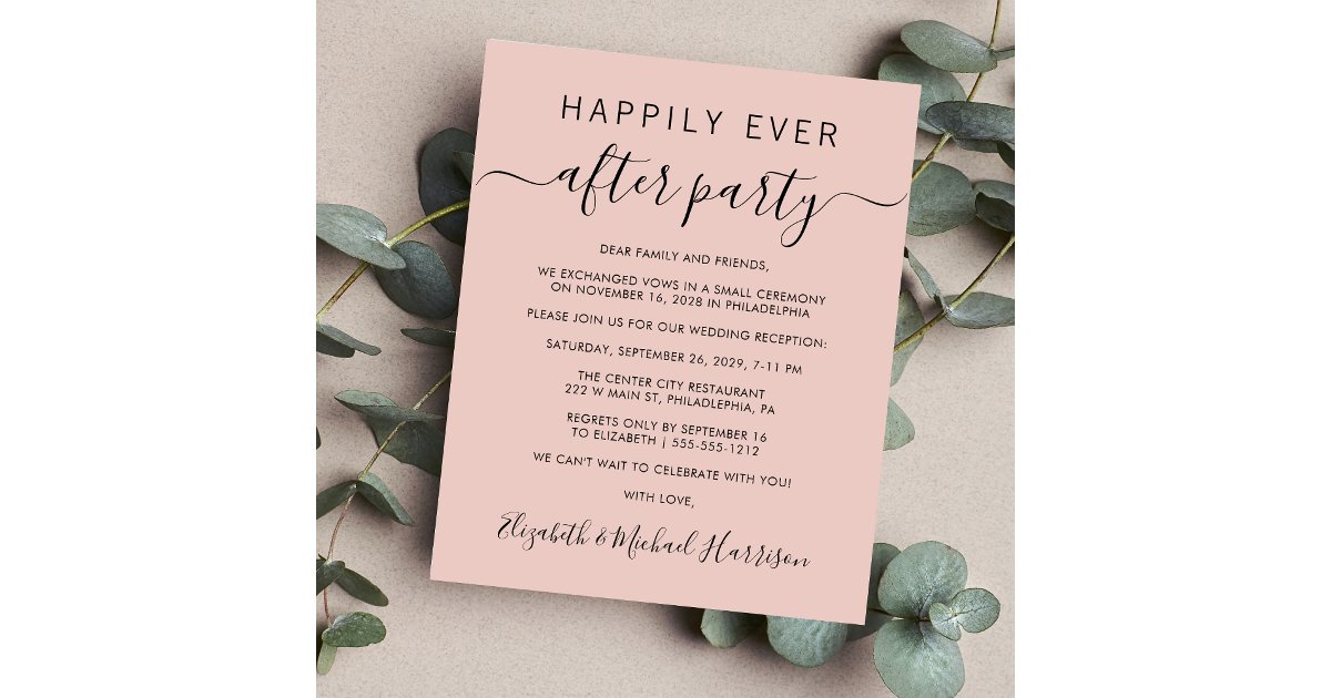 Happily Ever After Wedding Reception Invitation | Zazzle