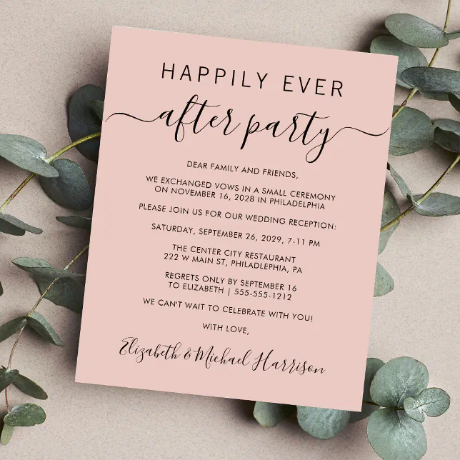 Happily Ever After Wedding Reception Invitation | Zazzle