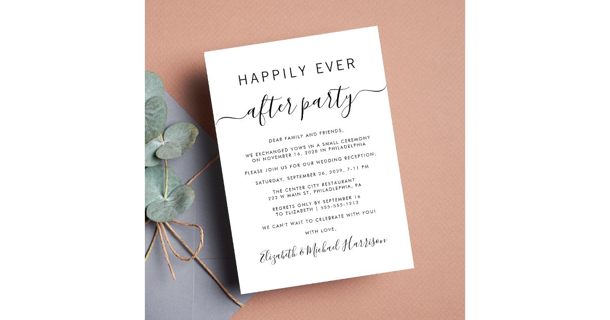Happily Ever After Wedding Reception Invitation | Zazzle