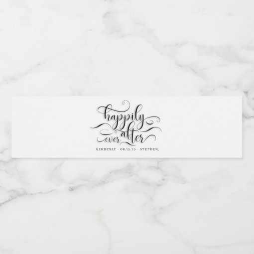 Happily Ever After Wedding Water Bottle Label | Zazzle