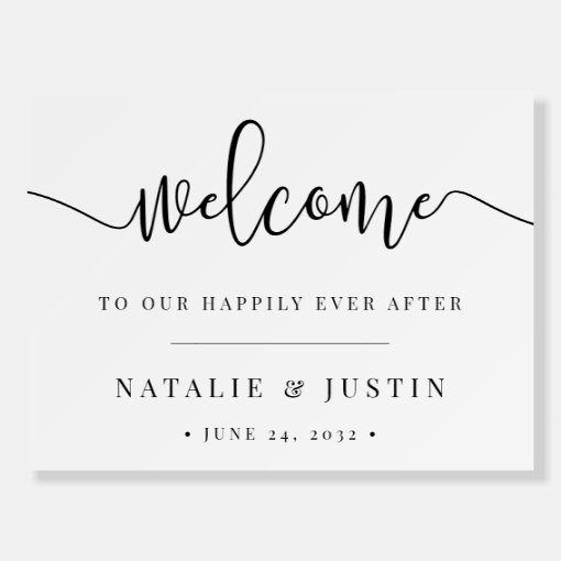 Happily Ever After Wedding Welcome Sign | Zazzle