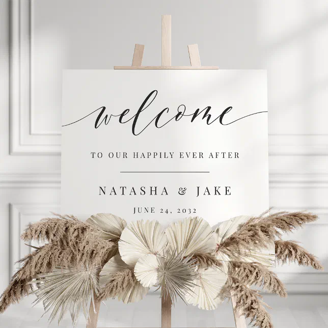 Happily Ever After Wedding Welcome Sign | Zazzle