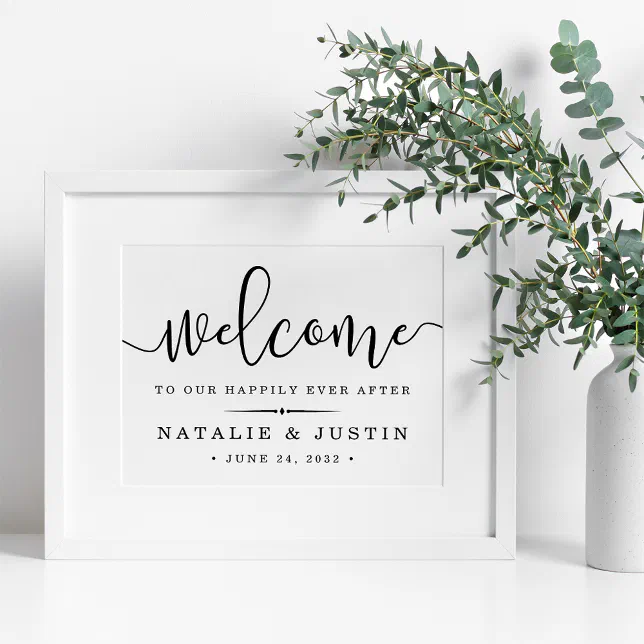 Happily Ever After | Wedding Welcome Sign | Zazzle