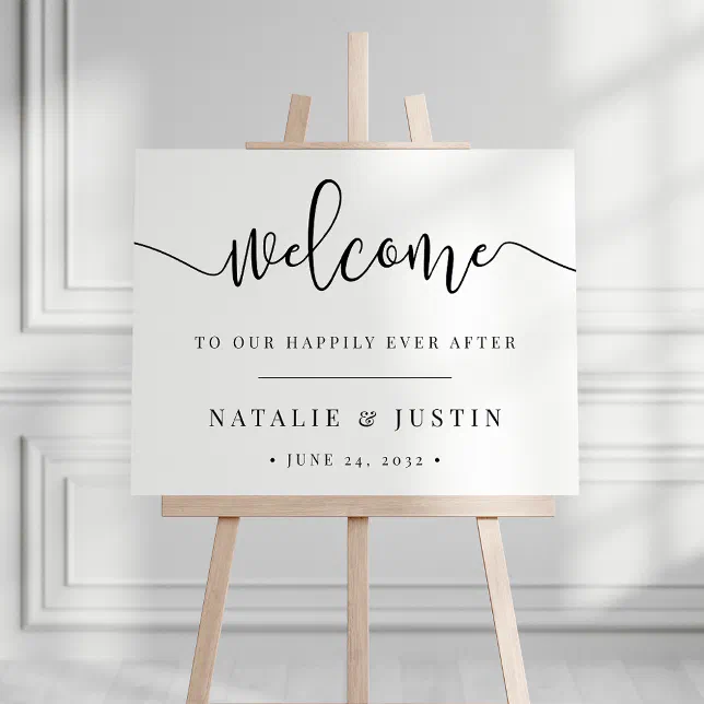 Happily Ever After Wedding Welcome Sign | Zazzle