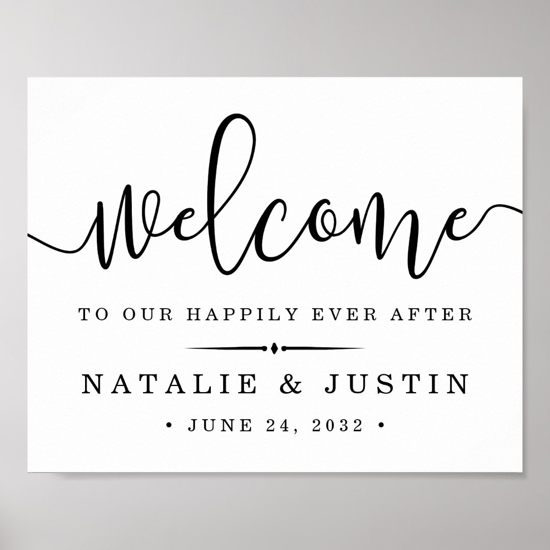 Happily Ever After | Wedding Welcome Sign | Zazzle