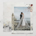 Happily Married Christmas holidays newlyweds photo Holiday Card | Zazzle