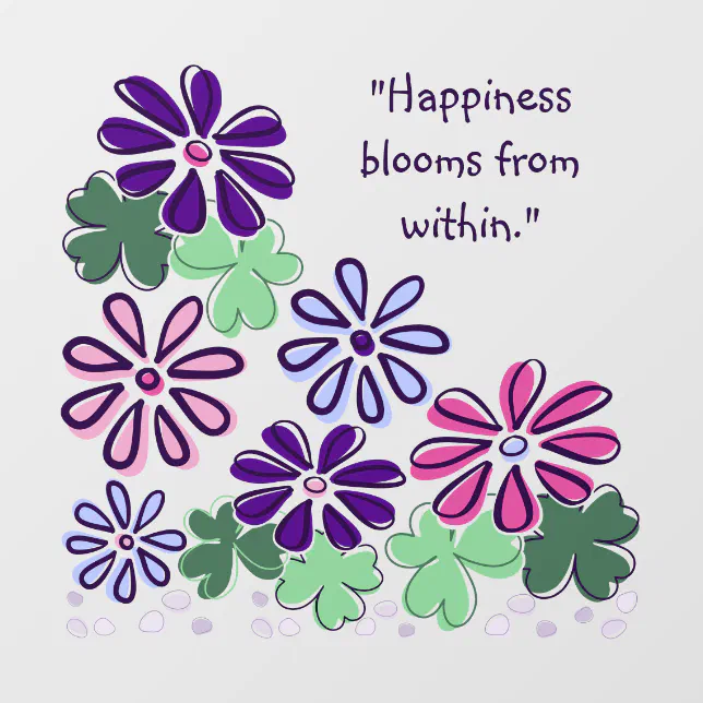 Happiness Blooms From Within - Bath Wall Decal | Zazzle