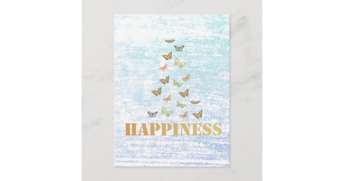 Happiness Butterflies Postcard | Zazzle