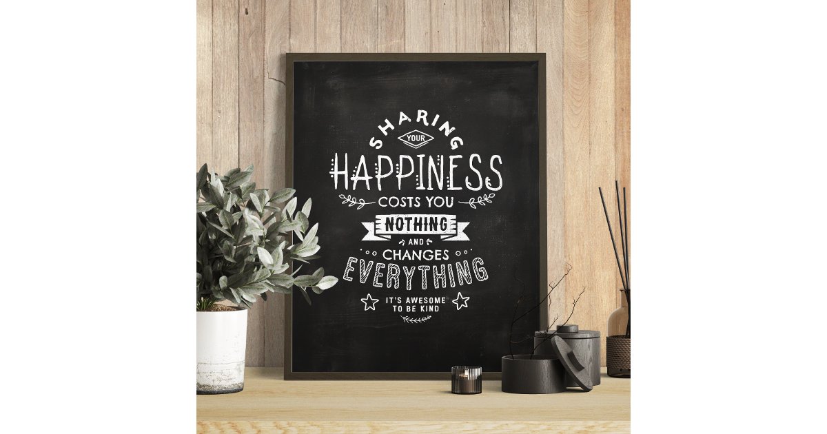 Happiness Changes Everything Inspirational Quote Poster | Zazzle
