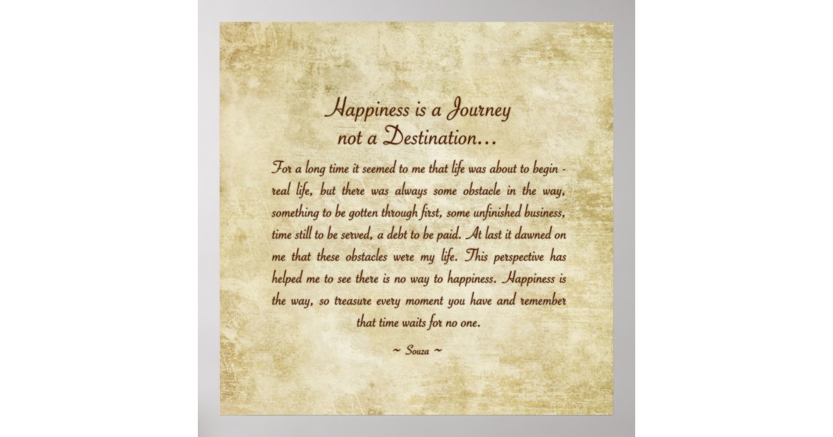 Happiness is a Journey. Poster | Zazzle