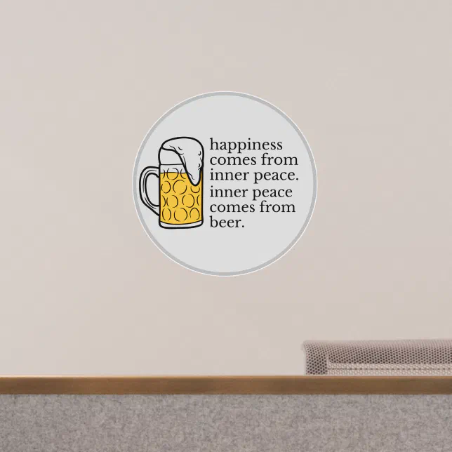 Happiness Is Beer Funny Quote Word Art Wall Decal | Zazzle