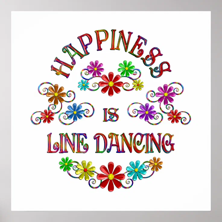 Happiness is Line Dancing Poster | Zazzle