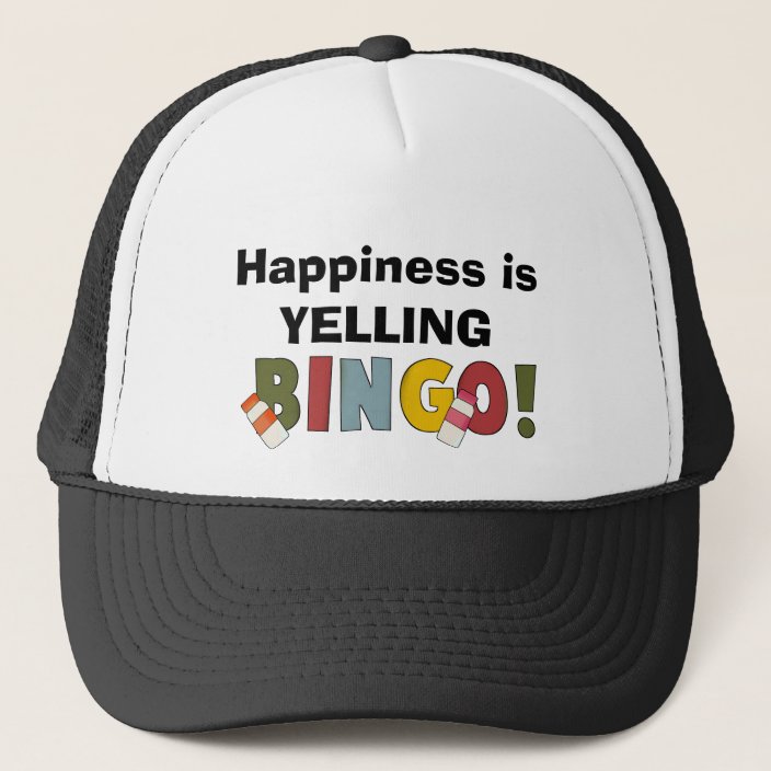 Happiness Is Yelling Bingo hat | Zazzle.com