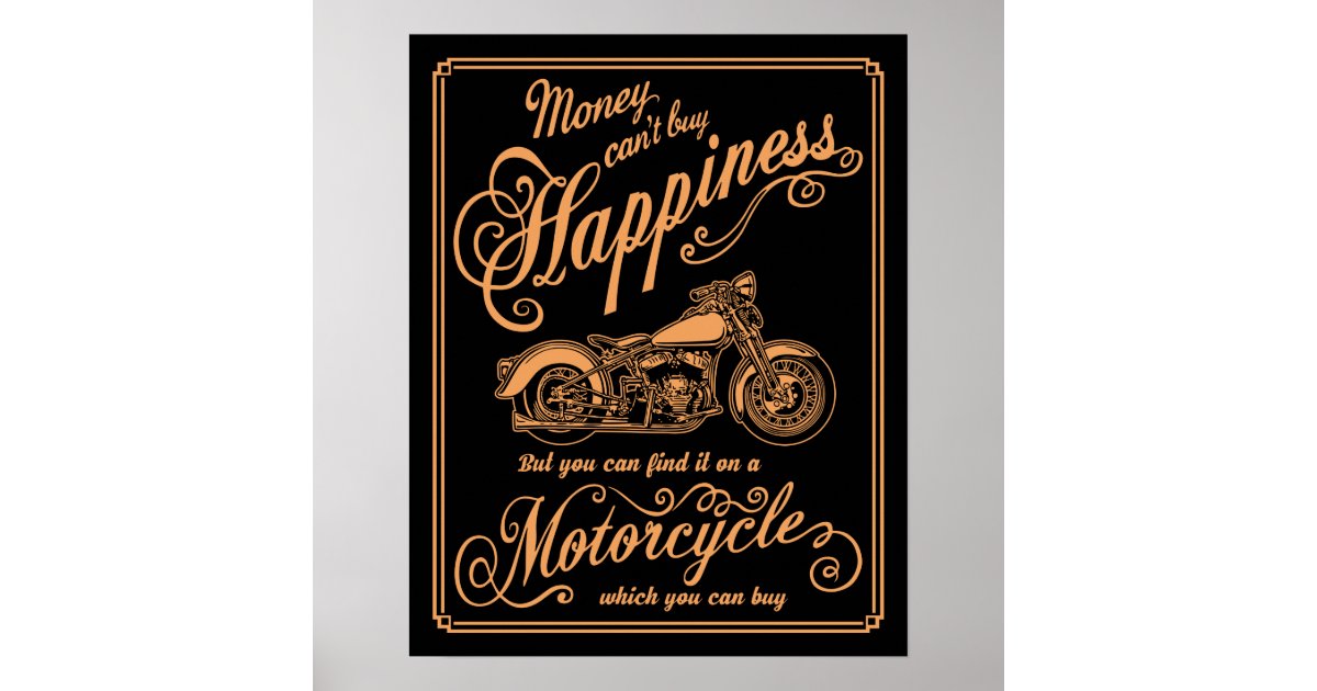 Happiness - Motorcycle Poster | Zazzle