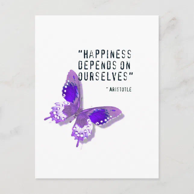 Happiness Purple Butterfly Postcard | Zazzle