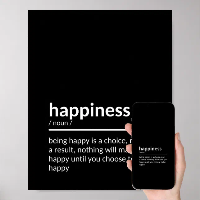 Happiness Quote Poster | Zazzle