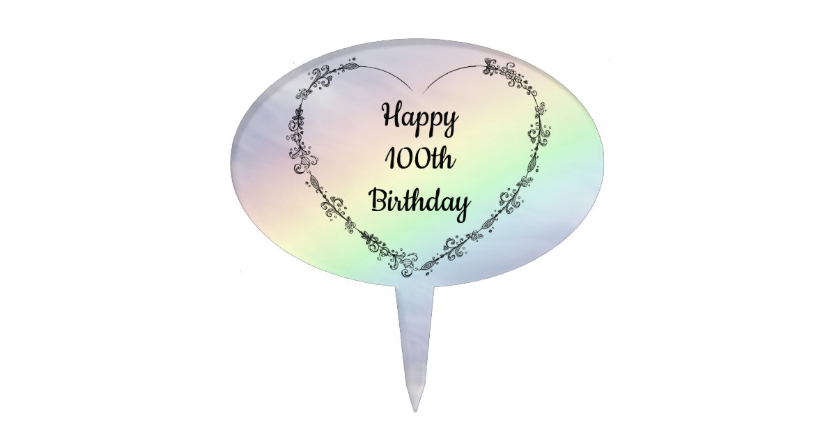 Happy 100th Birthday Cake Topper | Zazzle