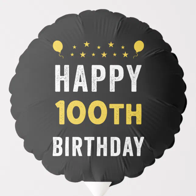 Happy 100th Birthday Centenarian Celebration Party Balloon | Zazzle
