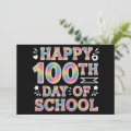 Happy 100th Day Of School Tie Dye Rainbow 100 Days Invitation | Zazzle