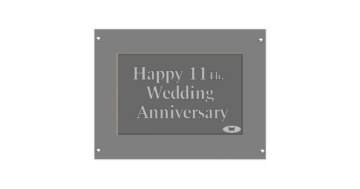 Happy 11Th. Wedding Anniversary Steel Postcard | Zazzle.com