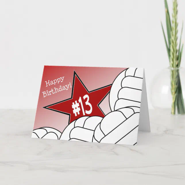 Happy 13th Birthday, Volleyball Star! Card | Zazzle