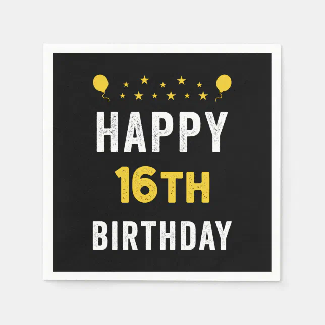 Happy 16th Birthday Denarian Celebration Party Napkins | Zazzle