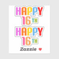 Happy 16th sticker | Zazzle