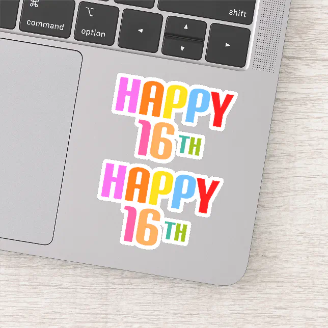 Happy 16th sticker | Zazzle