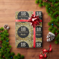 Happy 18th Birthday Black and Gold Glitter Wrapping Paper | Zazzle