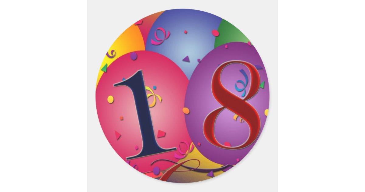 Happy 18th Birthday! Classic Round Sticker | Zazzle.com