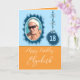 Happy 18th birthday flowers blue orange photo card | Zazzle