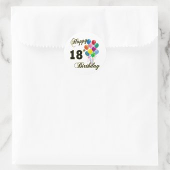 Happy 18th Birthday Gifts Classic Round Sticker | Zazzle