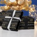 Happy 18th Birthday Gold Glitter Wrapping Paper | Zazzle