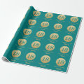 Happy 18th Birthday Teal and Gold Glitter Wrapping Paper | Zazzle