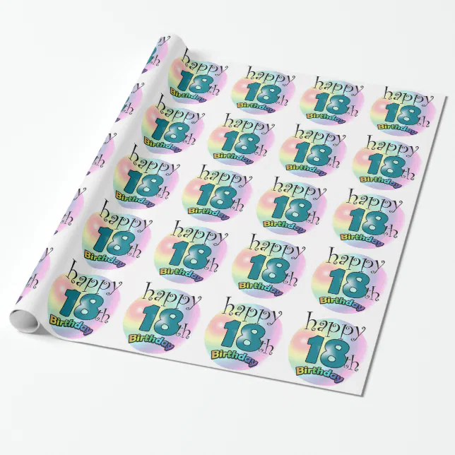 Happy 18th Birthday Wrapping Paper | Zazzle