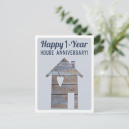 Happy 1-Year Houseaversary Postard Postcard | Zazzle