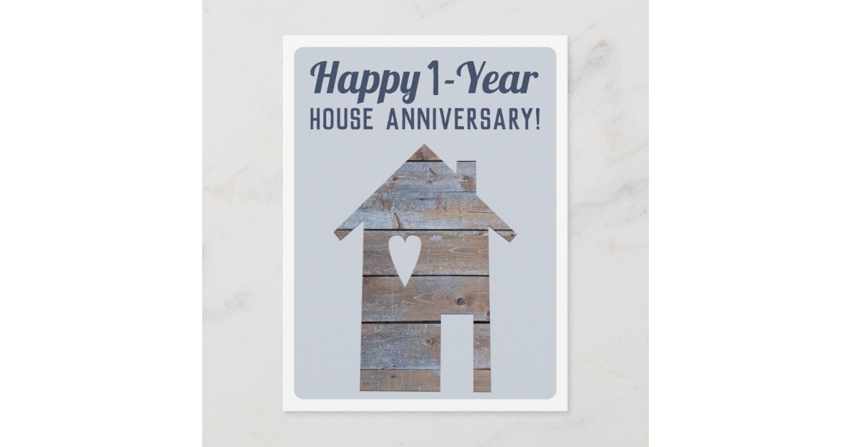 Happy 1-Year Houseaversary Postard Postcard | Zazzle