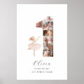 Happy 1st Birthday Ballerina Photo Collage Poster | Zazzle