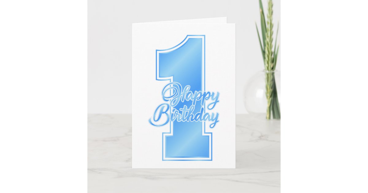 Happy 1st Birthday Blue Boy Card | Zazzle
