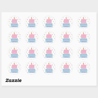 Happy 1st Birthday Personalized Stickers | Zazzle