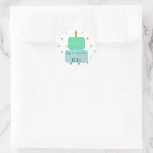 Happy 1st Birthday Personalized Stickers | Zazzle