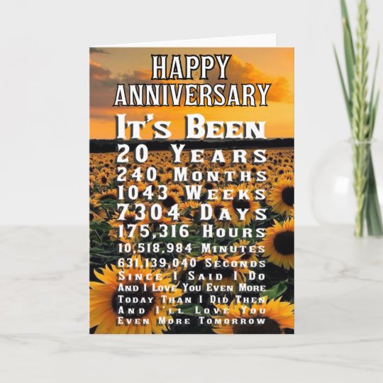 Happy 20th Anniversary Card | Zazzle.com