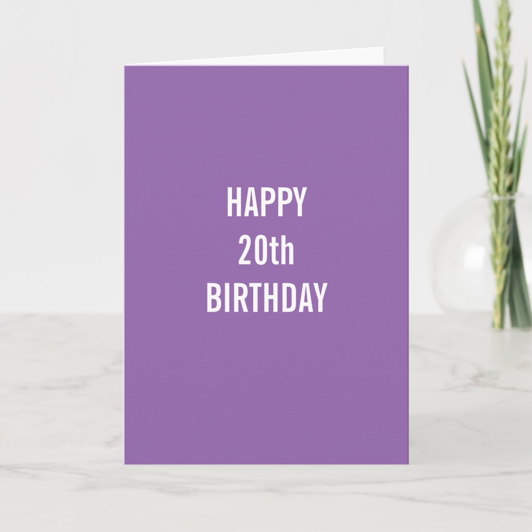 Happy 20th Birthday and Congratulations on beating Card | Zazzle