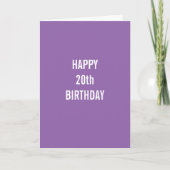 Happy 20th Birthday and Congratulations on beating Card | Zazzle