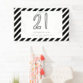 Happy 21st Birthday Modern Simple Black White Banner | Zazzle
